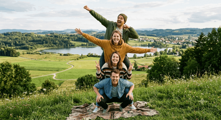 Lustige Fotoposen zu viert: Ideen 2026 für kreative Gruppenfotos